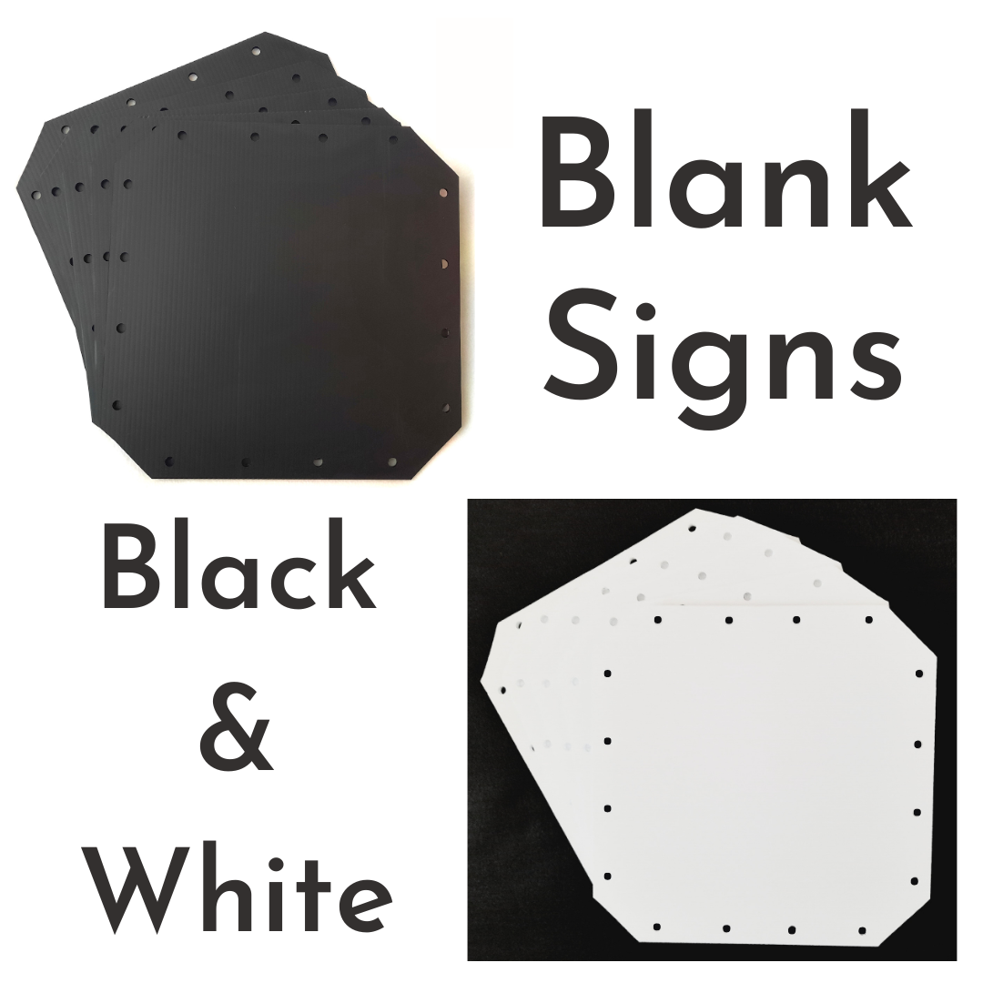 Blank Signs (12"x12") - 5 Packs - Black & White – RouteArrows.com